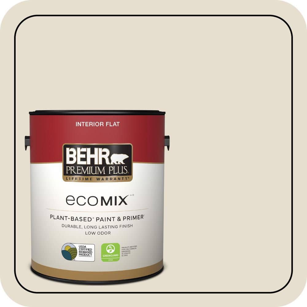 BEHR PREMIUM PLUS 1 gal. #750C-2 Hazelnut Cream Flat EcoMix Plant-Based ...