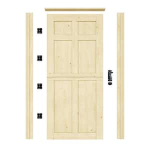ARK DESIGN 32 in. x 80 in. Solid Pine Universal 6 Panel with Lock ...