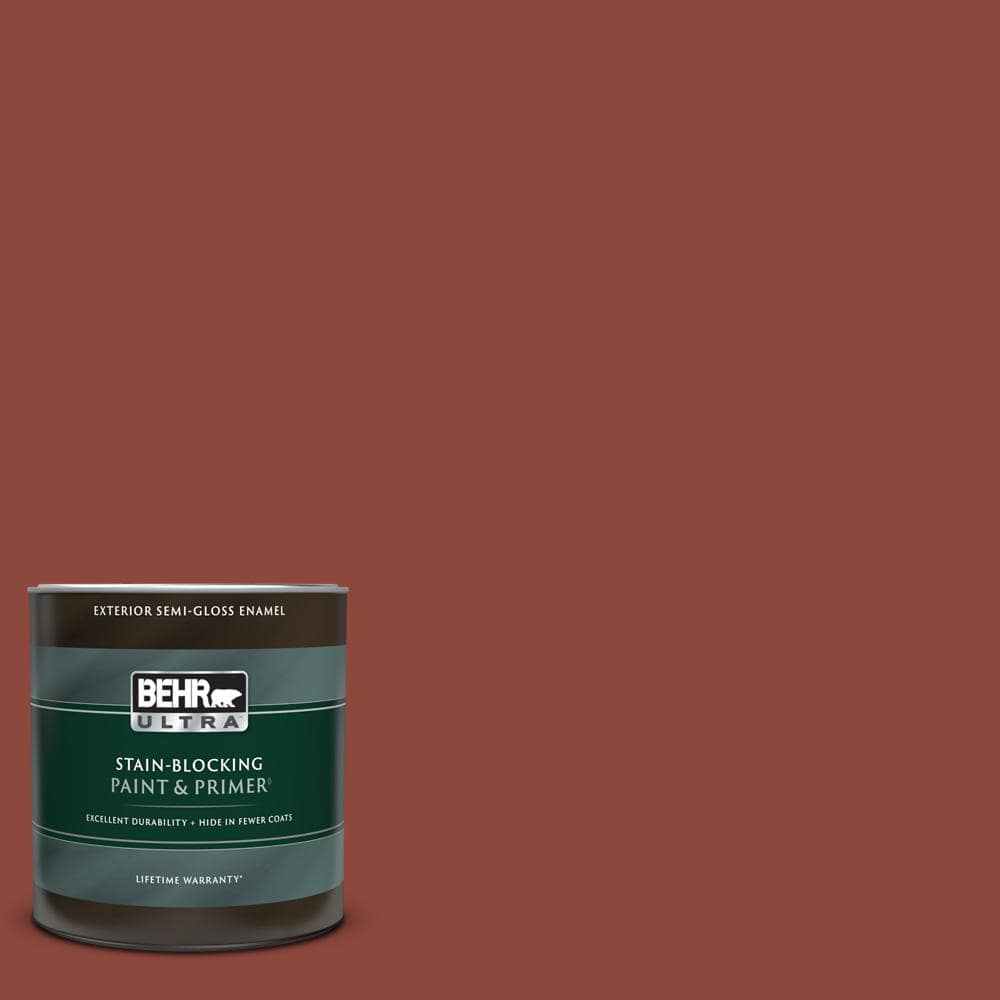 BEHR ULTRA 1 qt. #PPF-30 Deep Terra Cotta Semi-Gloss Enamel Exterior ...