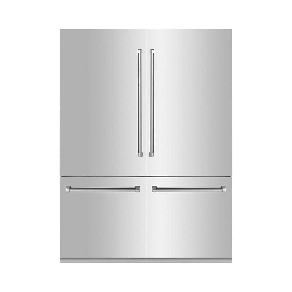 ZLINE Kitchen and Bath 60 in. 4-Door French Door Refrigerator with ...