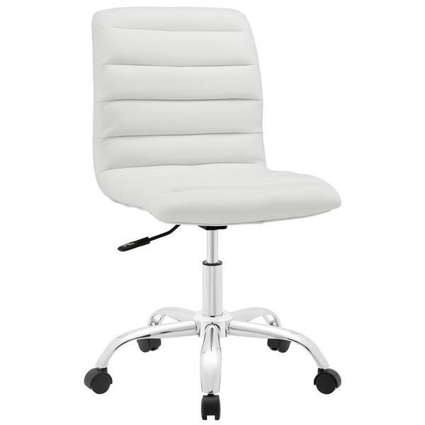 MODWAY 23.5 in. Width Standard White Faux Leather Task Chair with ...