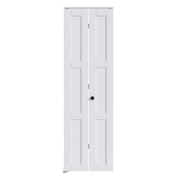 Fredbeck 28 in. x 80 in. 3-Lite Panel White Finshed Solid Core Wood ...