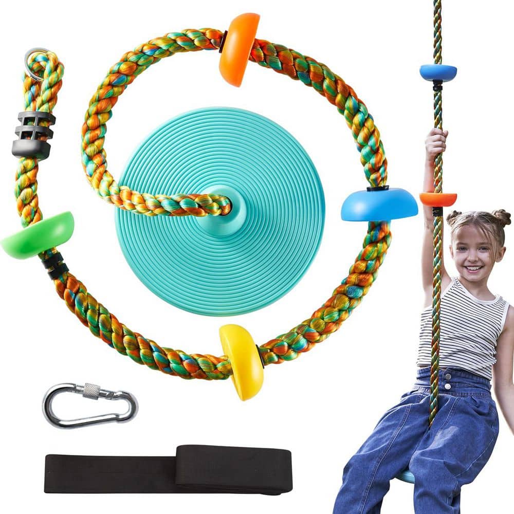 Joyfy Blue Climbing Rope Tree with Platforms and Disc Seat Single Disc ...