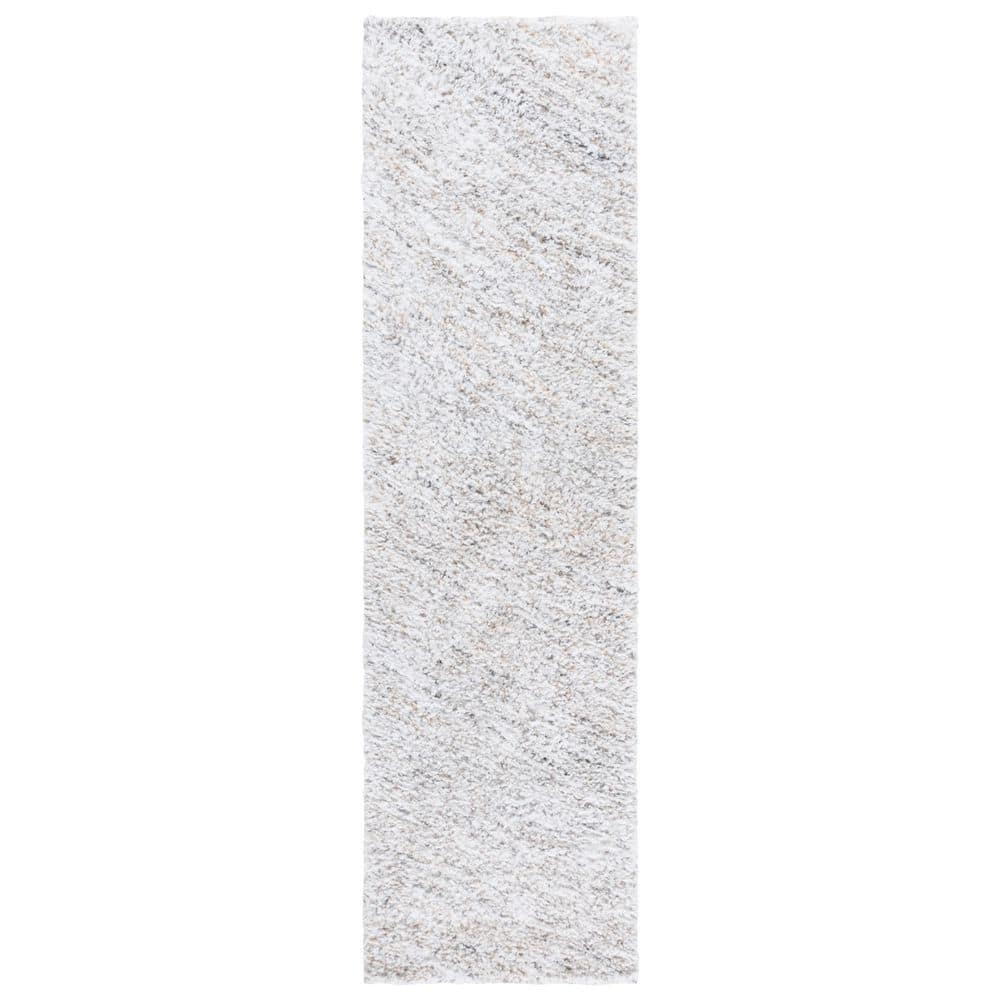 SAFAVIEH Glory Shag 2 ft. x 8 ft. Ivory/Beige Abstract Wavy Runner Rug ...