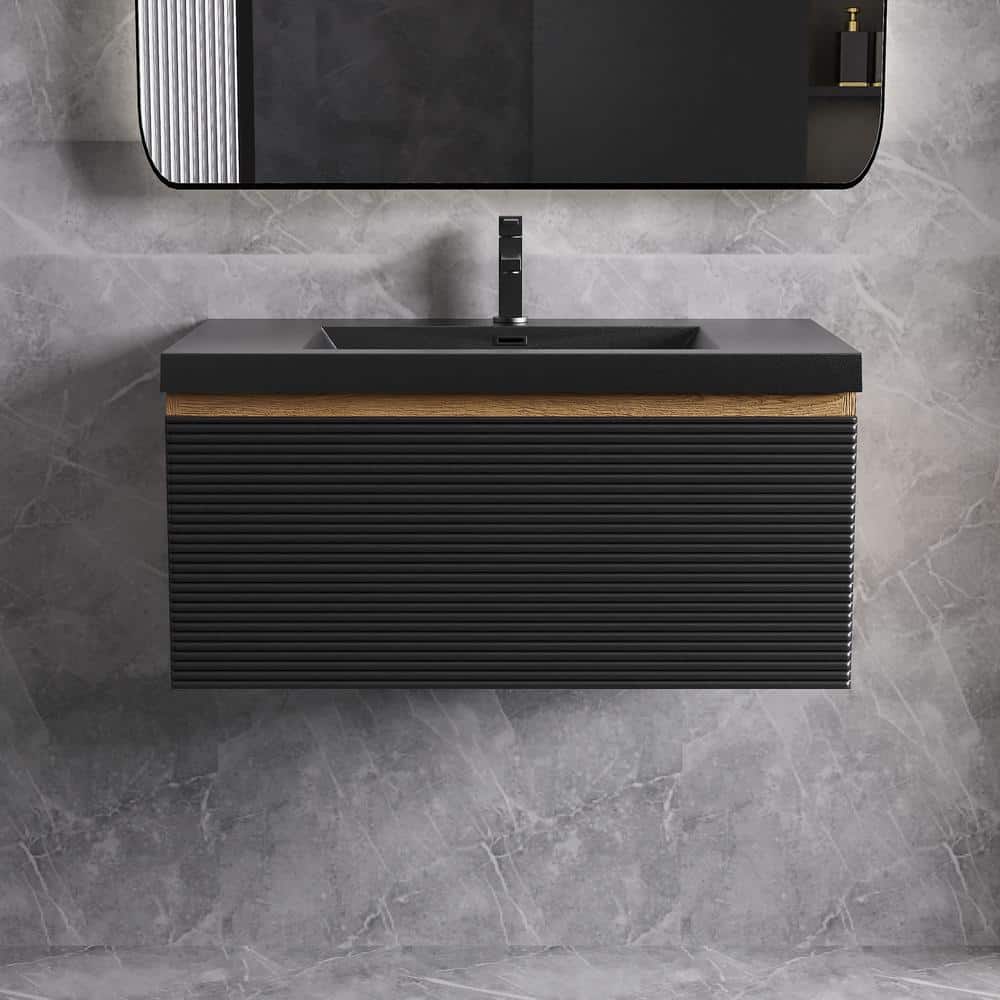 Opvande 36 in. W x 20 in. D x 16 in. H Single Floating Bathroom Vanity ...