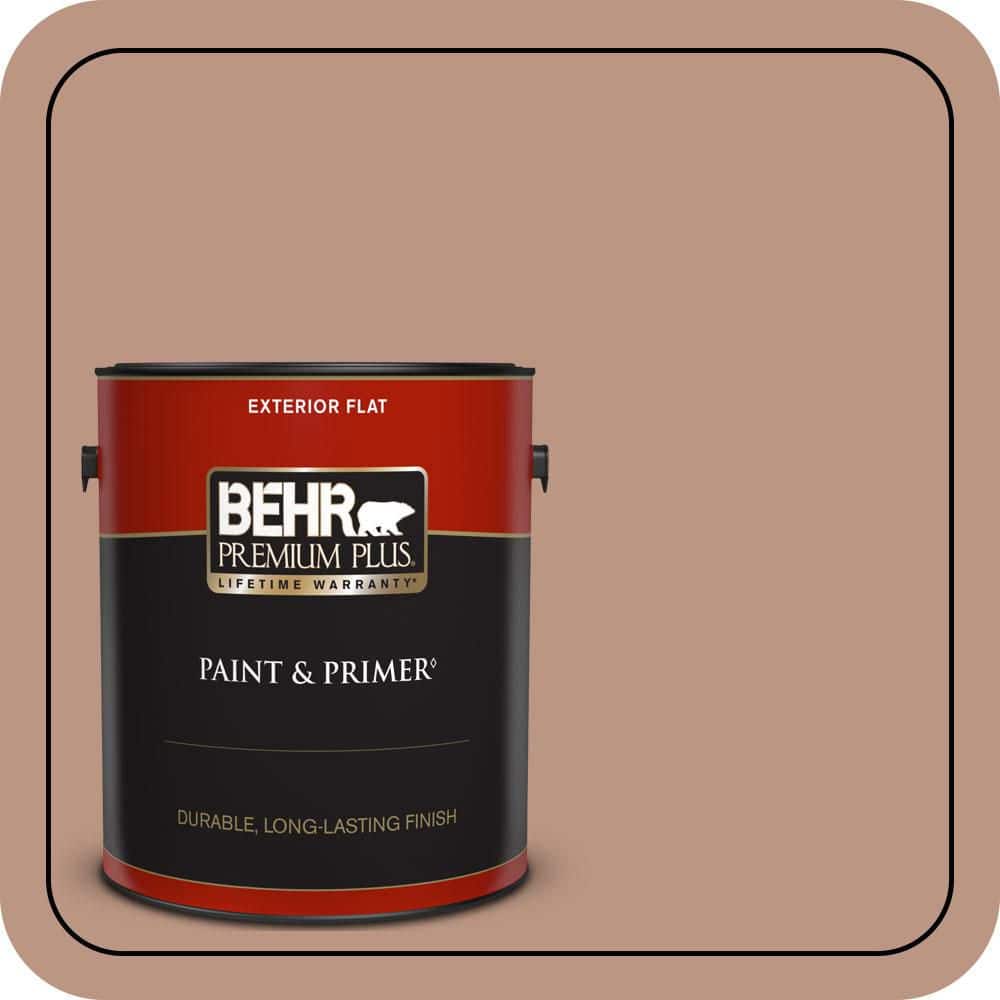 BEHR PREMIUM PLUS 1 gal. #S190-4 Spiced Brandy Flat Exterior Paint ...