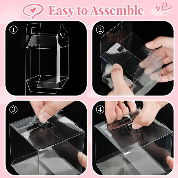 LIJSRBU Clear Favor Boxes 45 Pack 3 x 3 x 3 in. PET Plastic Gift Box ...