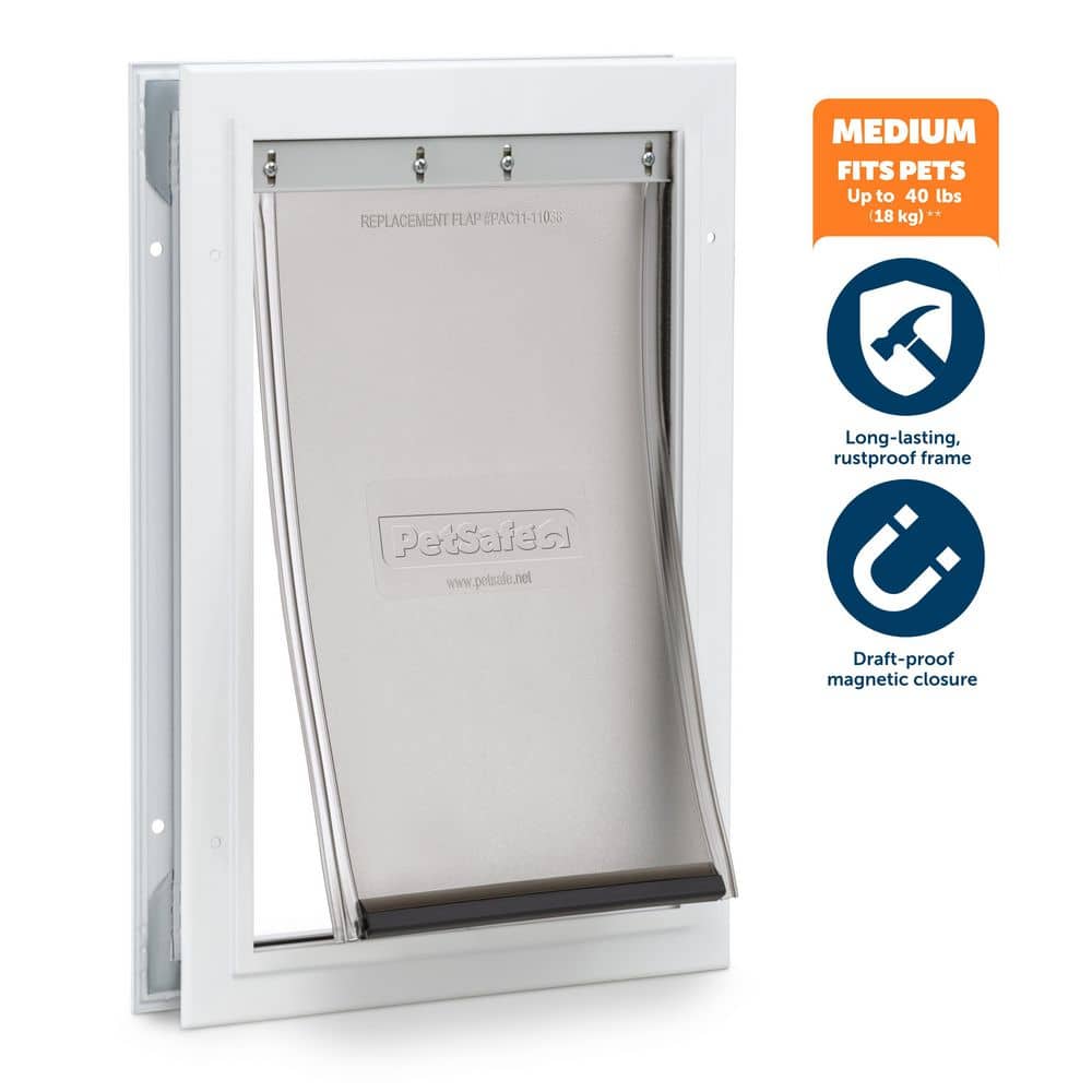 PetSafe 8 1/4 in. x 12 1/4 in. Freedom Aluminum Pet Door, Medium PPA00 ...