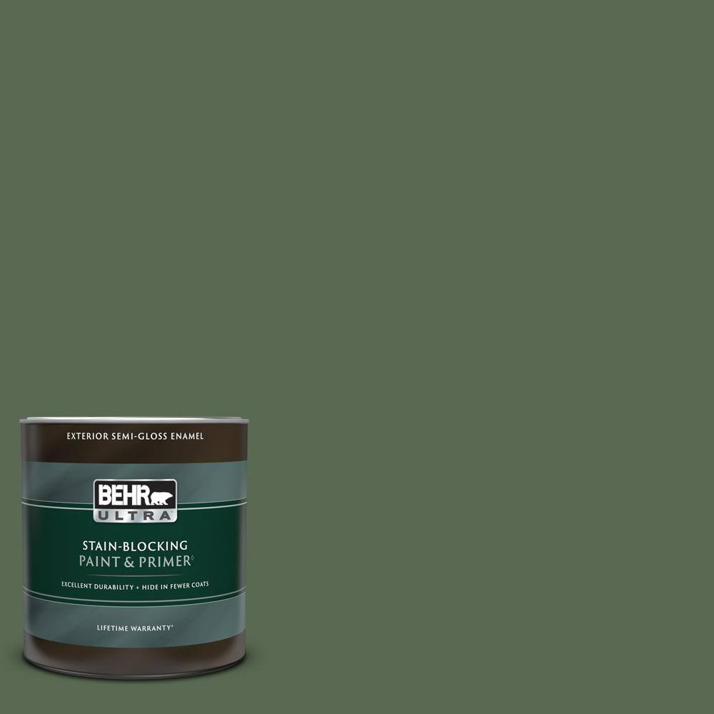 BEHR ULTRA 1 qt. #S390-7 Trailing Vine Semi-Gloss Enamel Exterior Paint ...
