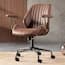 Allwex OL Dark Brown Suede Fabric Ergonomic Swivel Office Chair Task ...