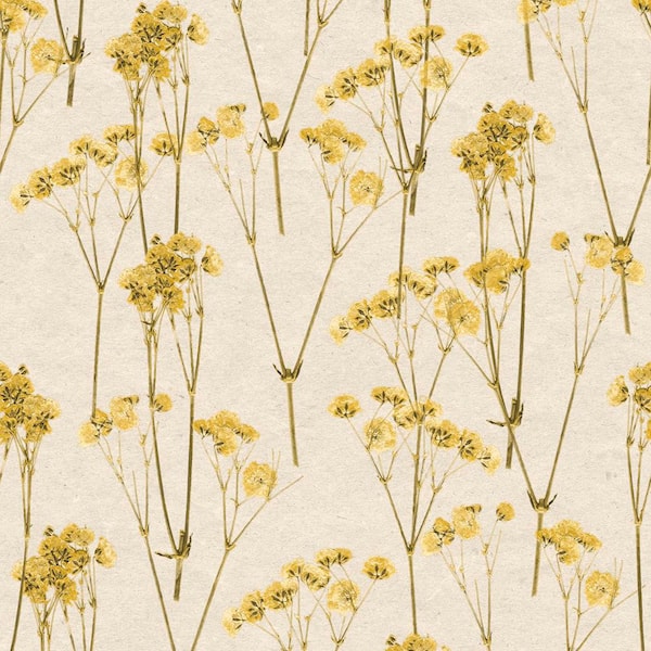 Veer Decor Spry Flower Sunset Yellow Wallpaper Sample 8250-AD3-S - The ...