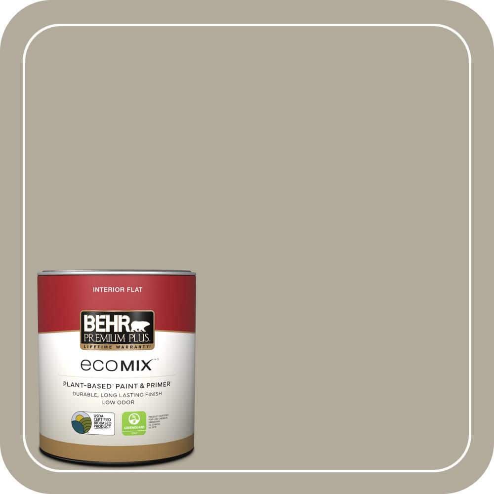 BEHR PREMIUM PLUS 1 qt. #PPF-33 Terrace Taupe Flat EcoMix Plant-Based ...
