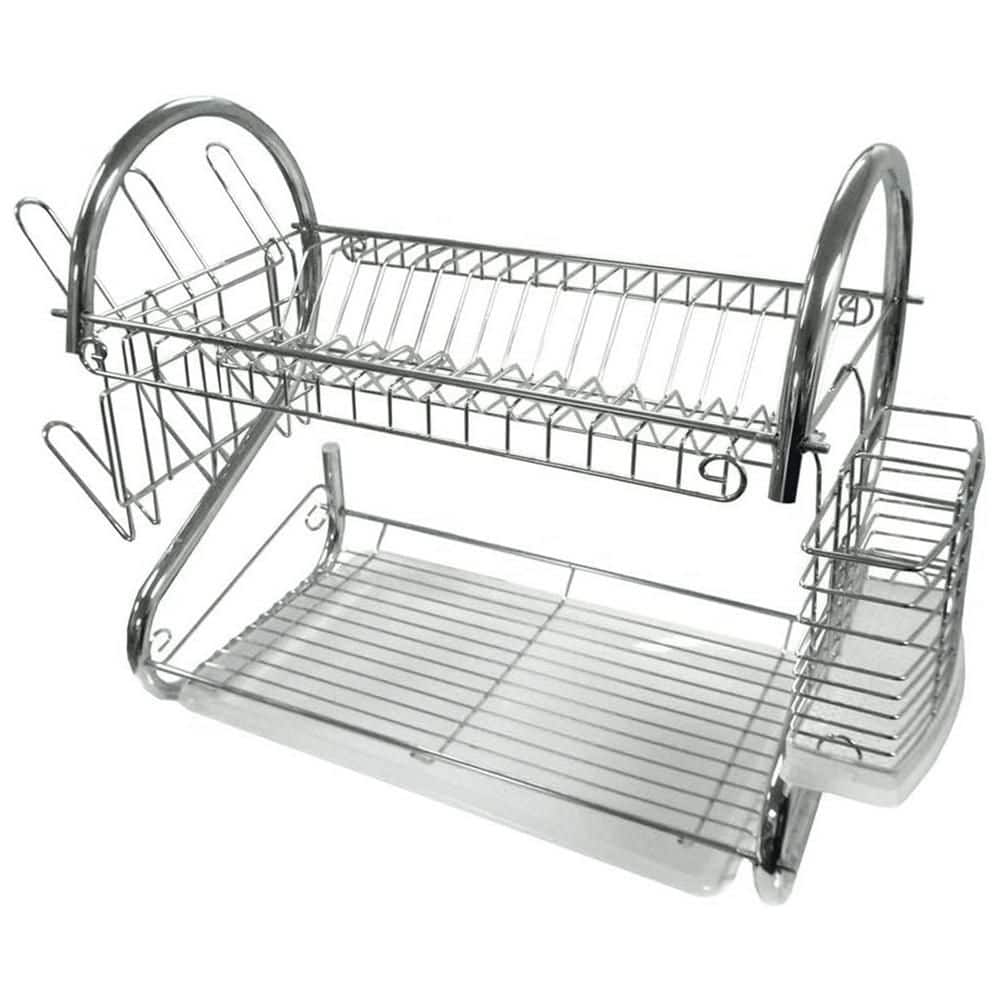 Tahanbath Better Chef 22" 2-Level Chrome-Plated S-Shaped Dish Rack Z ...