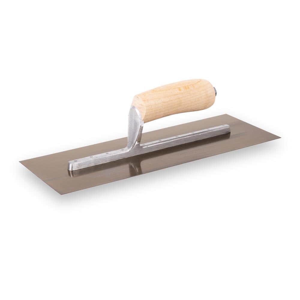 MARSHALLTOWN 5 in. x 13 in. Curry Style Golden Stainless Steel Trowel ...
