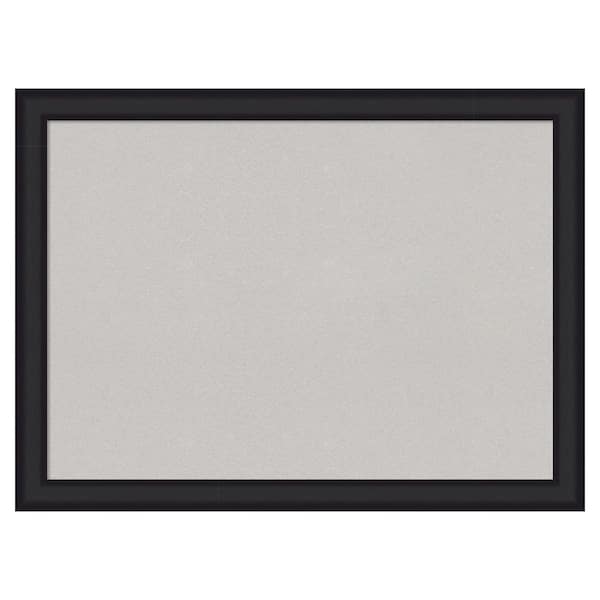 Amanti Art Oliver Black Narrow 31 in. x 23 in. Wood Framed Grey Cork ...