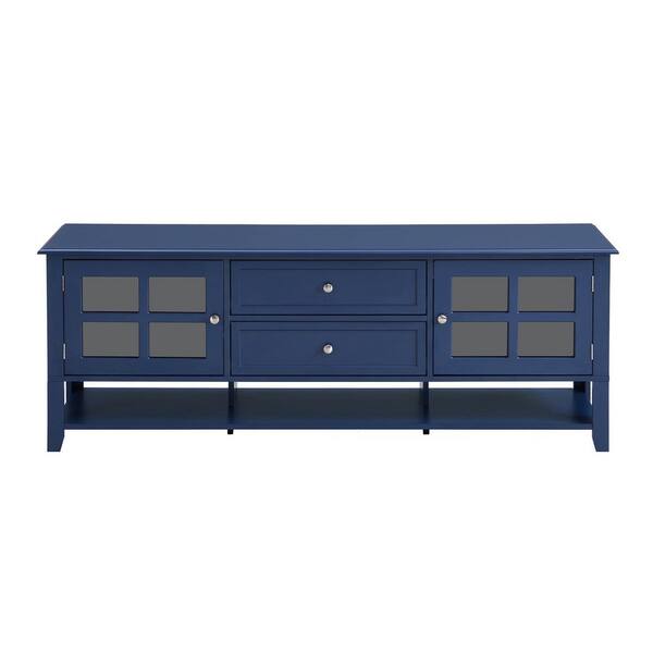 Seafuloy 59.10 in. Blue TV Stand Fits TVs up to 60 in. Entertainment ...