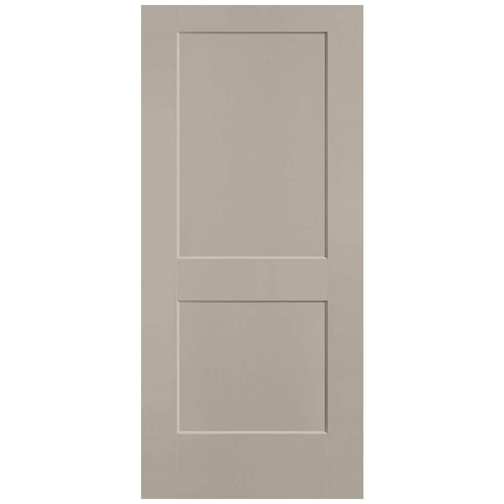 Masonite 36 in. x 80 in. 2-Panel Logan Single Bore Hollow Core Smoked ...