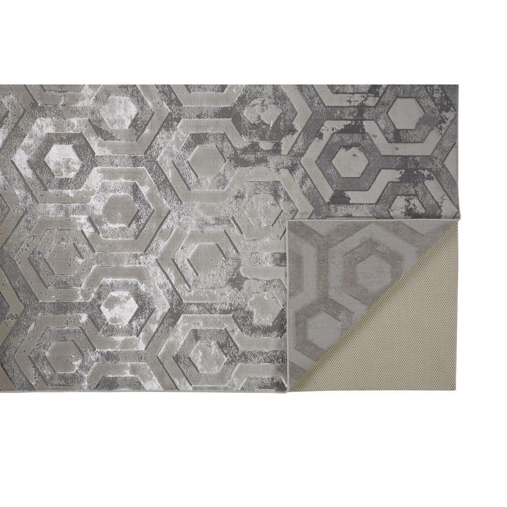 HomeRoots 12 ft. X 18 ft. Gray Abstract Area Rug 2000511491 - The Home ...