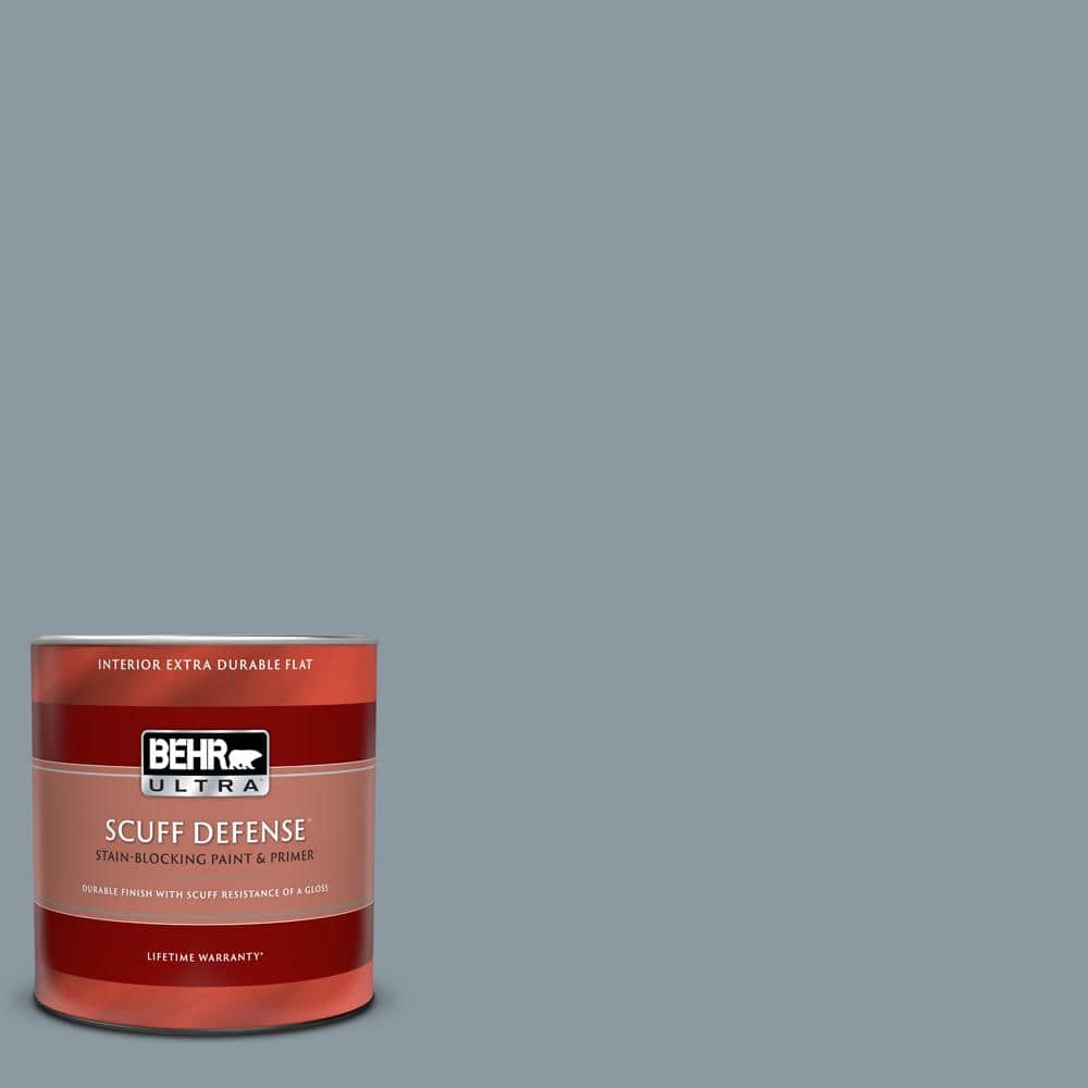 BEHR ULTRA 1 qt. #N490-4 Teton Blue Extra Durable Flat Interior Paint ... BEHR ULTRA 1 qt. #N490-4 Teton Blue Extra Durable Flat Interior Paint ...