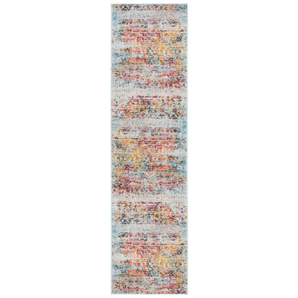 SAFAVIEH Monaco 2 ft. x 8 ft. Gray/Multi Distressed Marble Runner Rug ...