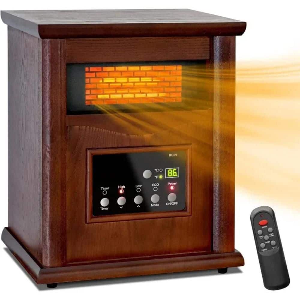 AIRO COMFORT 1500-Watt Electric Space Heater with 3-Heating Mode, Thermostat, Remote Control and ...