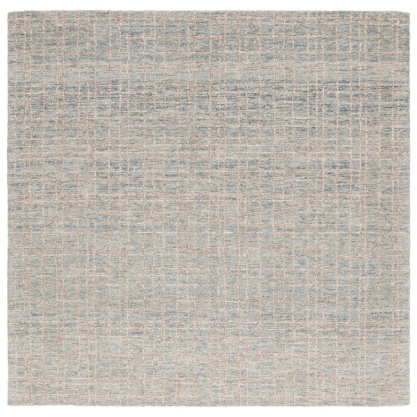 SAFAVIEH Ebony 6 ft. x 6 ft. Blue/Beige Abstract Distressed Square Area ...