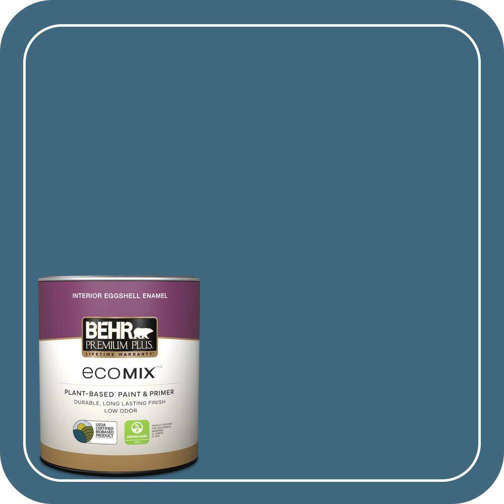 BEHR PREMIUM PLUS 1 qt. #MQ5-61 Ocean Storm Eggshell Enamel EcoMix ...