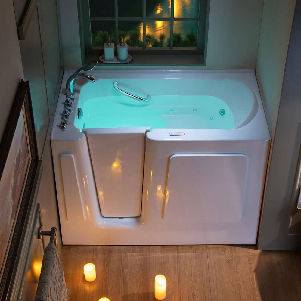 WOODBRIDGE Acrylic 54 in. x 30 in. Left Hand Walk-In Air And Whirlpool ...