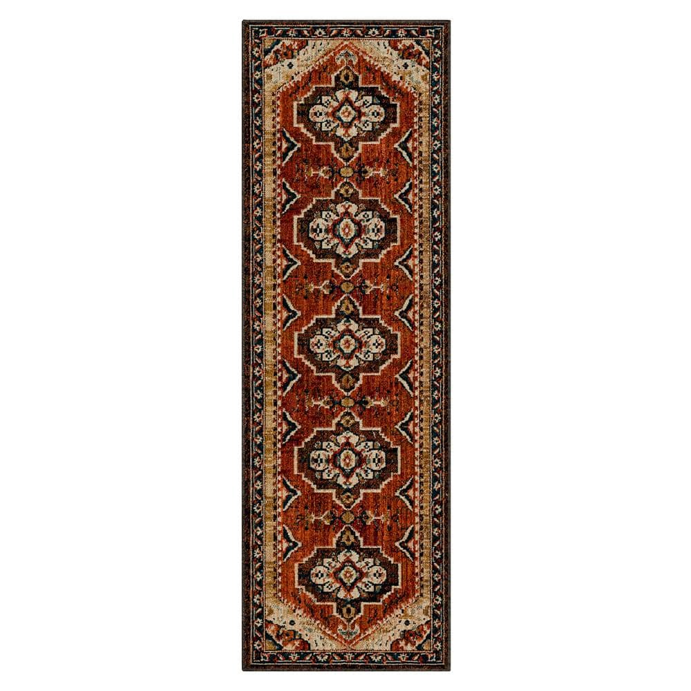 Mohawk Home Maddington Garnet 2 ft. 2 in. x 7 ft. Traditional Washable ...