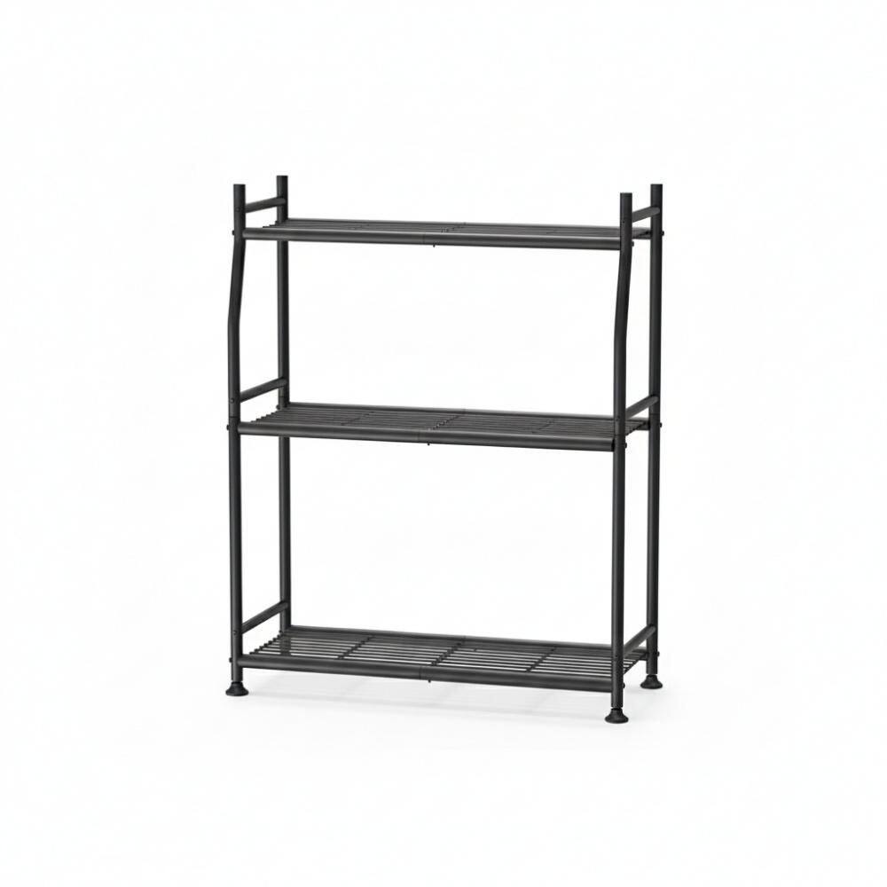 3-Tier Black Metal Plant Stand Waterproof Indoor Outdoor, (7.48 in. H W ...