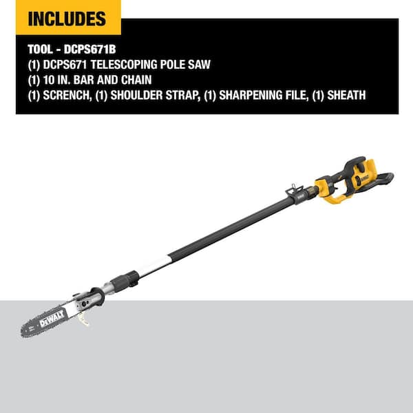 DEWALT FLEXVOLT 60V MAX 10 in. Cordless Battery Powered Telescoping Pole Saw (Tool Only ...