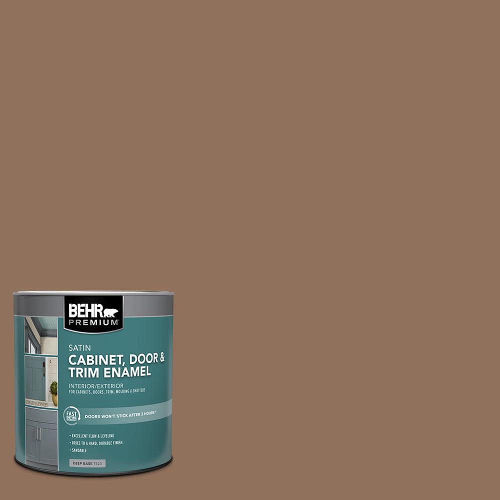 BEHR PREMIUM 1 qt. #N240-6 Wild Mustang Satin Enamel Interior/Exterior ...