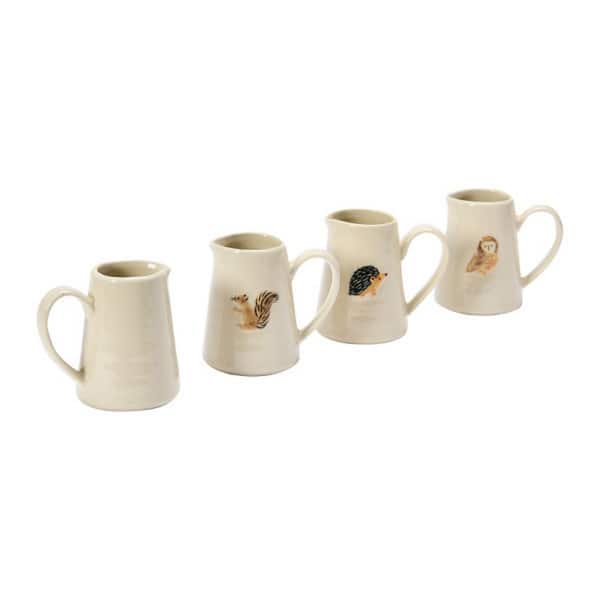 Storied Home 3.5 fl.oz Multi Color Stoneware Pitchers with Hand-Painted ...