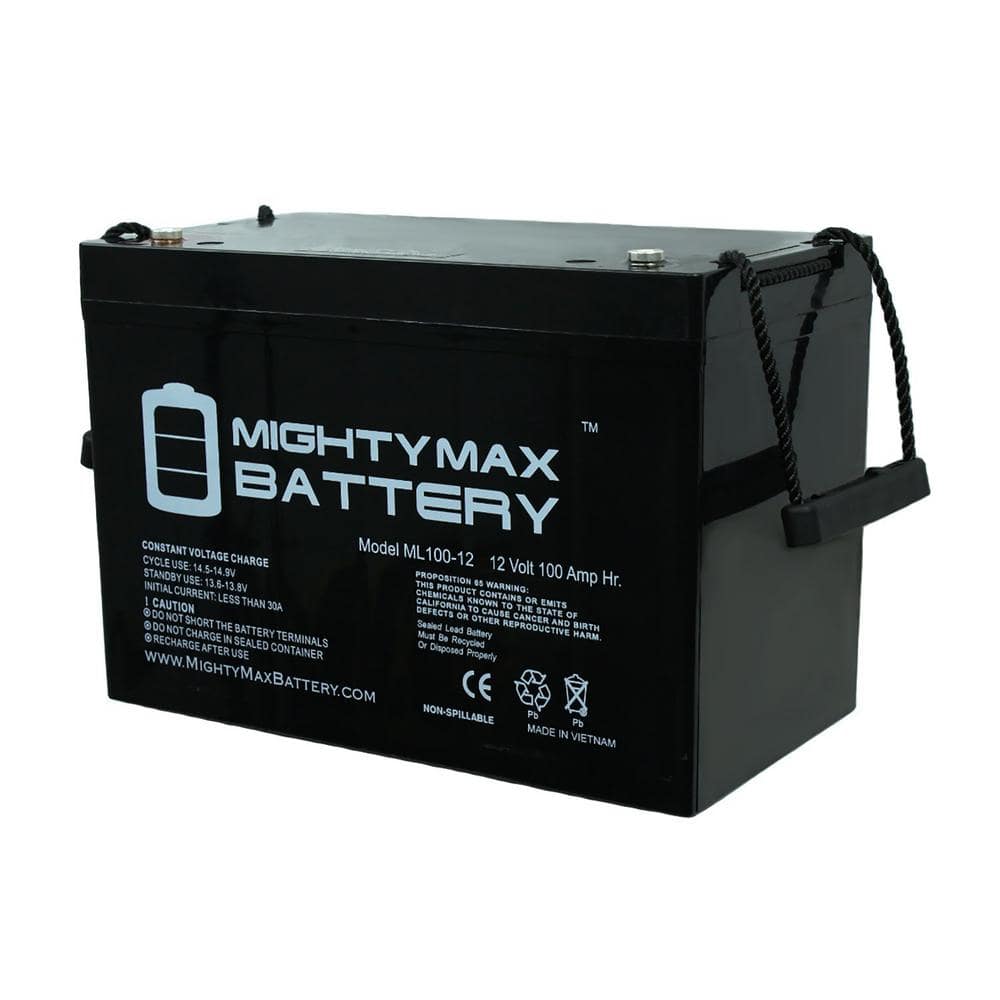 MIGHTY MAX BATTERY 12-Volt 100Ah SLA AGM Battery for Eco-Pro Portable ...