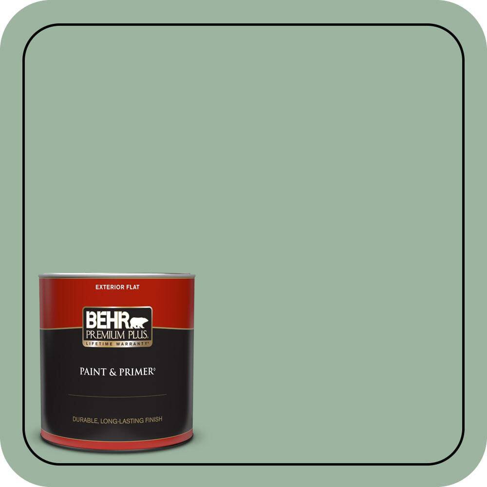 BEHR PREMIUM PLUS 1 qt. #S410-4 Copper Patina Flat Exterior Paint ...