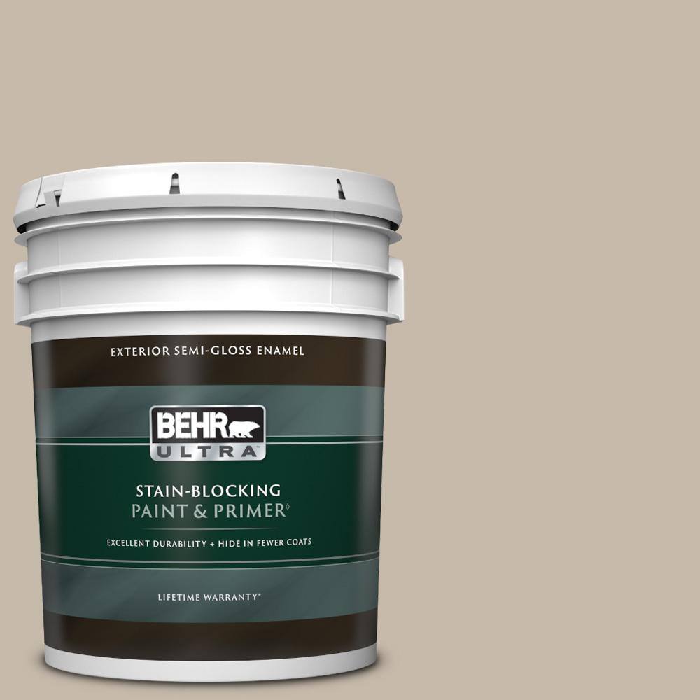 BEHR ULTRA 5 gal. #730C-3 Castle Path Semi-Gloss Enamel Exterior Paint ...