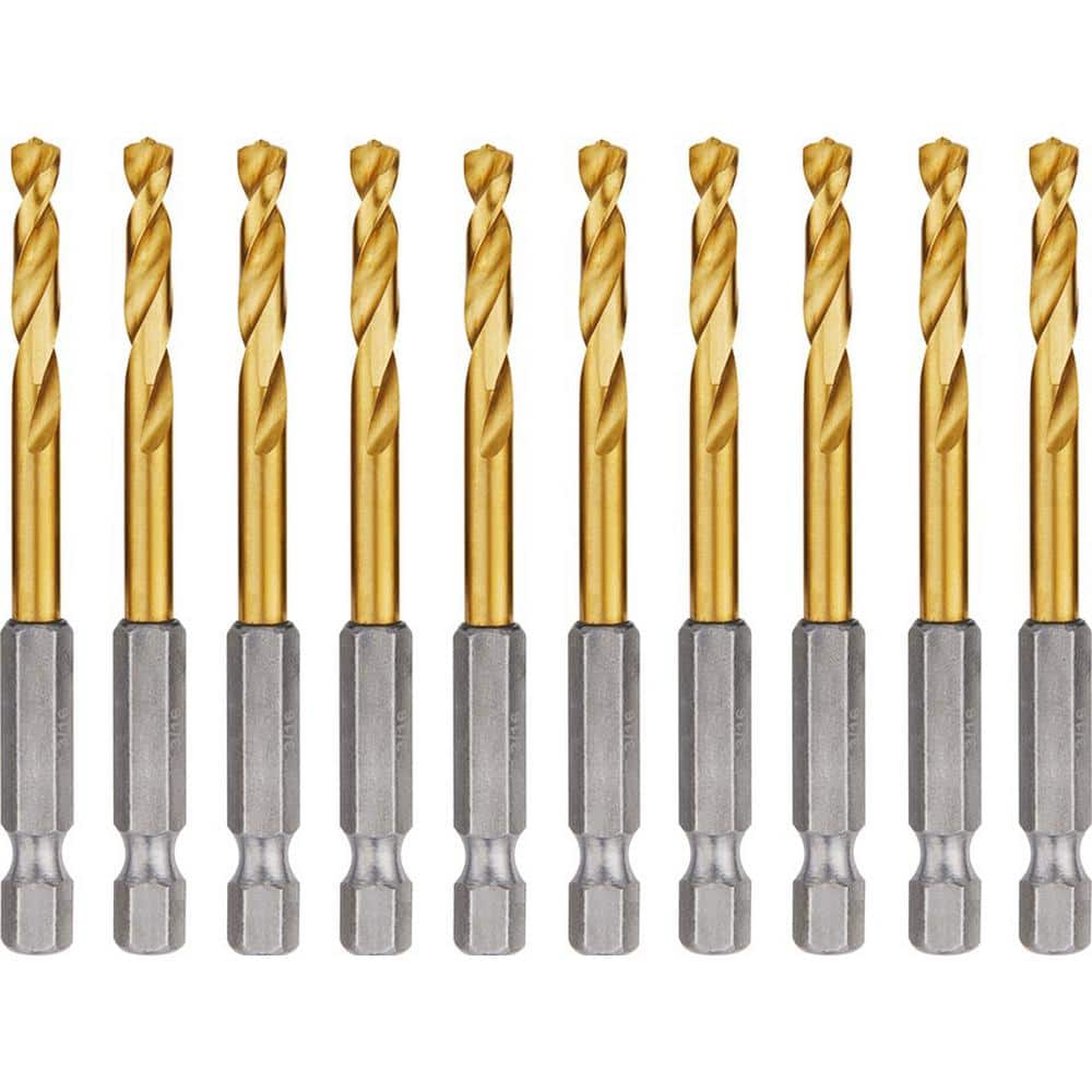 Milwaukee SHOCKWAVE 3/16 in. Titanium Twist Drill Bit (10-Pack) 48-89 ...