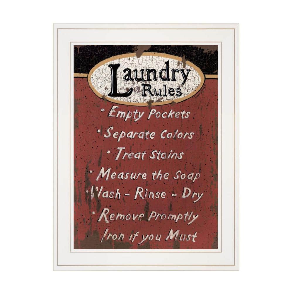 HomeRoots Charlie Laundry Rules Framed Art 1-Piece Framed Wall Art 19 ...