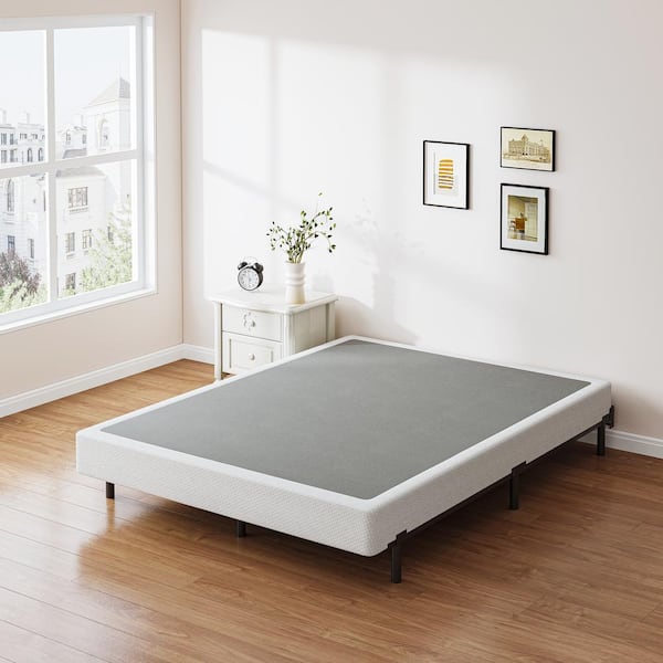 HOMZENE 9 in. Queen Size Box Spring with Metal Structure Mattress Foundation with Frabric Cover Easy Assembly and No Squeak THD SBS04 9 The Home Depot