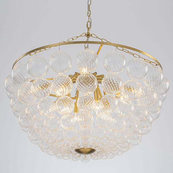 Y'INSP Seraphina 31.5 in. 12-Light Modern Brushed Gold Cluster ...