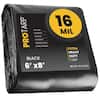 PROTARP 6 ft. x 8 ft. Black 16 Mil Heavy Duty Polyethylene Tarp, Waterproof, UV Resistant, Rip ...