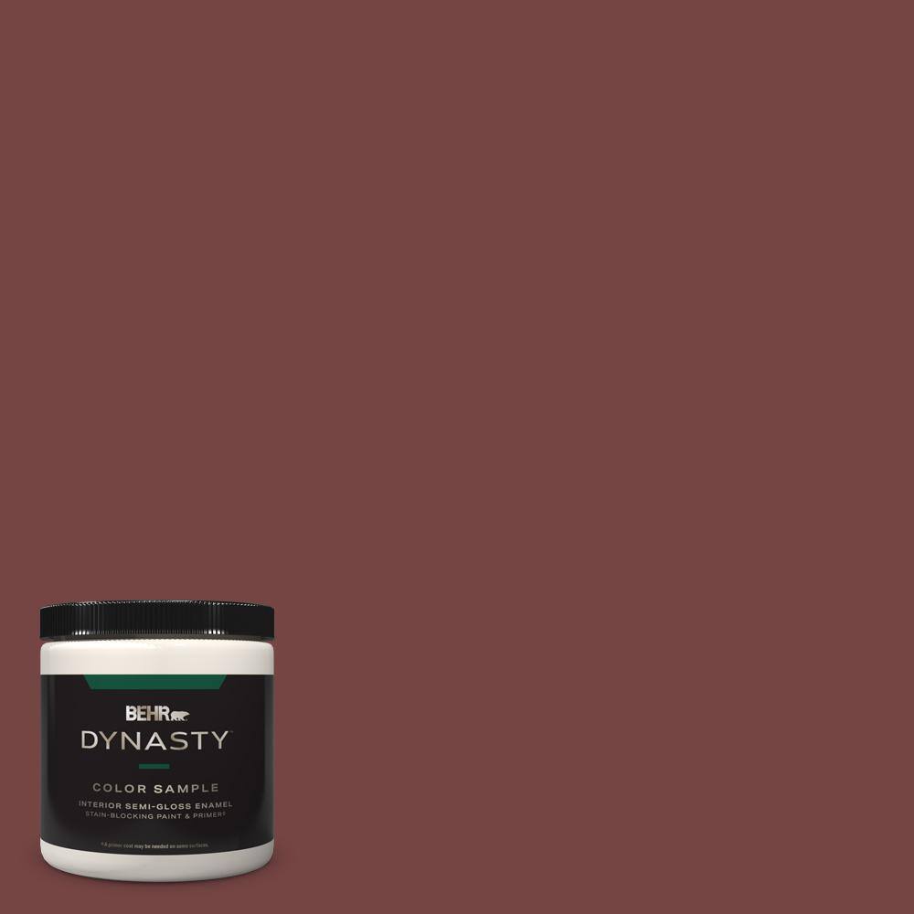BEHR DYNASTY 8 oz. #S130-7 Cherry Cola Semi-Gloss Enamel Stain-Blocking ...