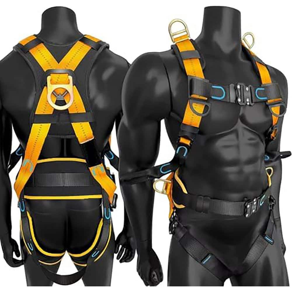 KIWDZFU Full-Body Safety Harness Roofing Kit 5-Heavy Duty D-rings 4 ...