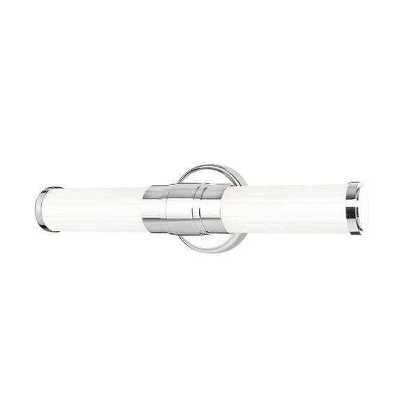 Warwick 18.5 in. Integrated LED Chrome 1 Light Vanity with Opal White ...