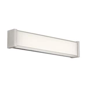 WAC Lighting Elementum 22 in. Brushed Nickel LED Vanity Light Bar and Wall Sconce, 2700K WS-7222 ...