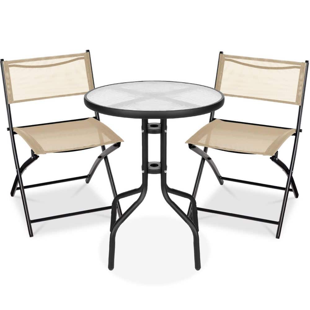 Best Choice Products Beige 3-Piece Outdoor Patio Bistro Set w/Textured ...