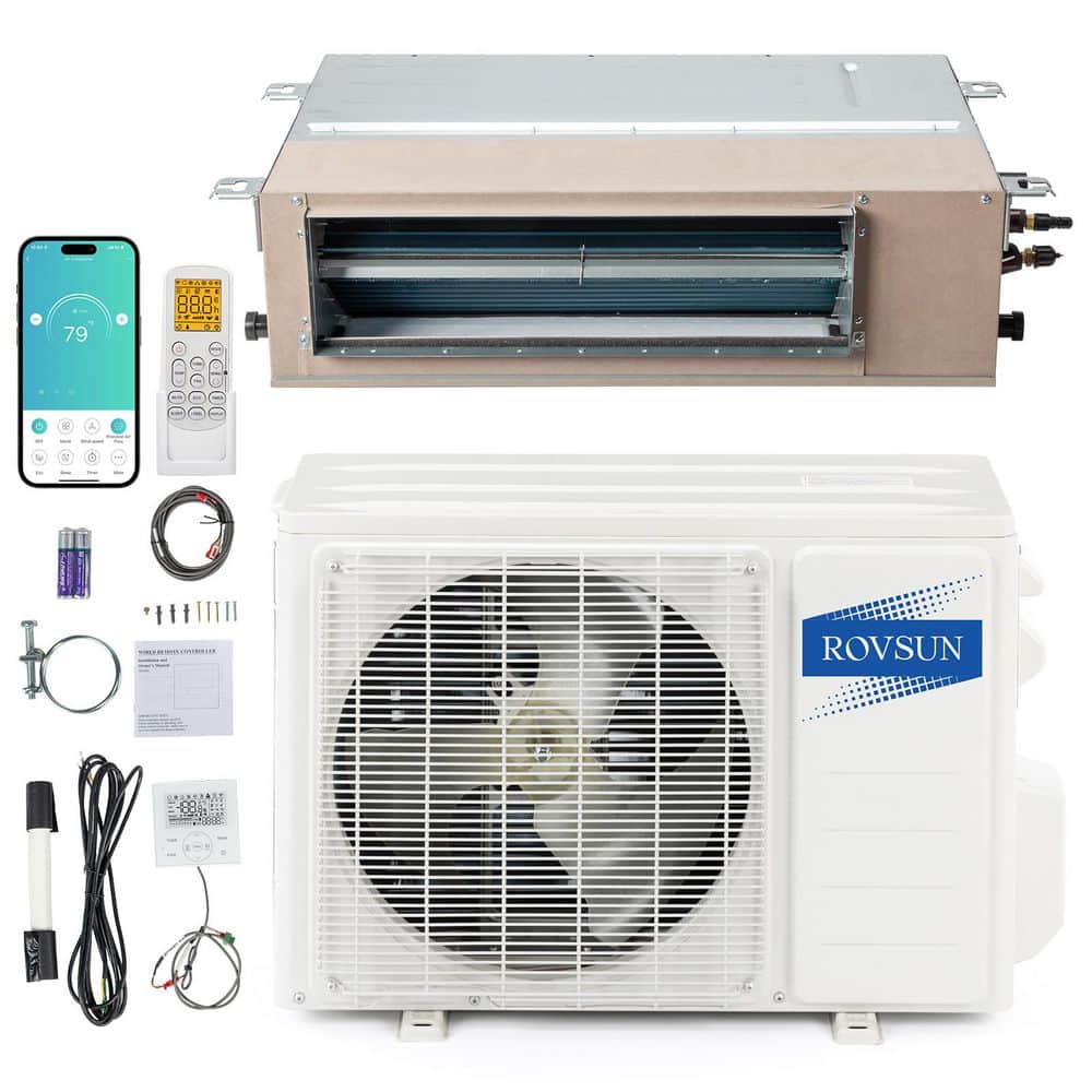 ROVSUN 23 SEER2 17,000 BTU WIFI Ducted Mini Split Air Conditioner with Inverter 230V KG46000953 ...