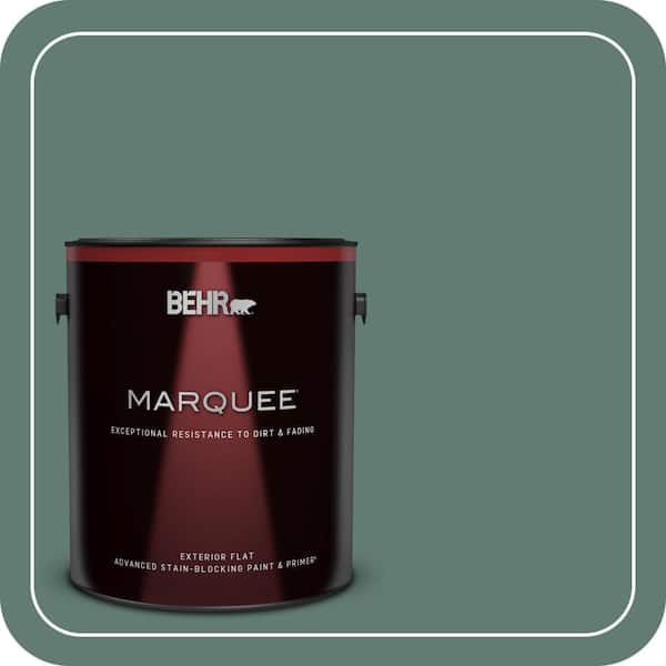 BEHR MARQUEE 1 gal. #S430-6 Forest Edge Flat Exterior Paint & Primer ...