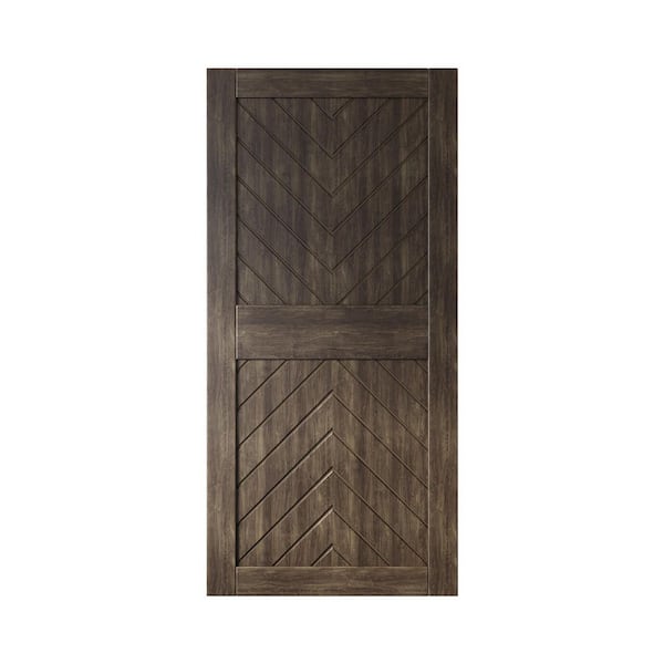 HOMACER JT4 36 in. x 84 in. C-Panel Solid Core Black Fishbone Design ...