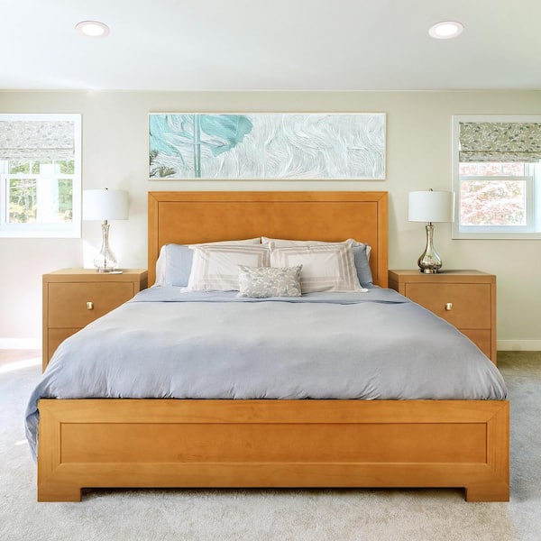 Camden Isle Oxford Oak Full Wood Platform Bed in Brown 112631